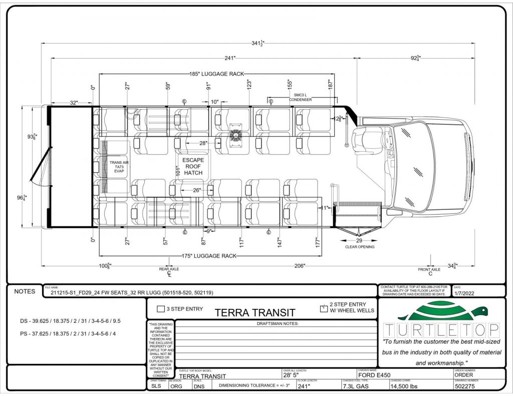 2022 Ford Turtle Top Terra Transit 25 Rear Luggage Shuttle Bus - 22006 ...