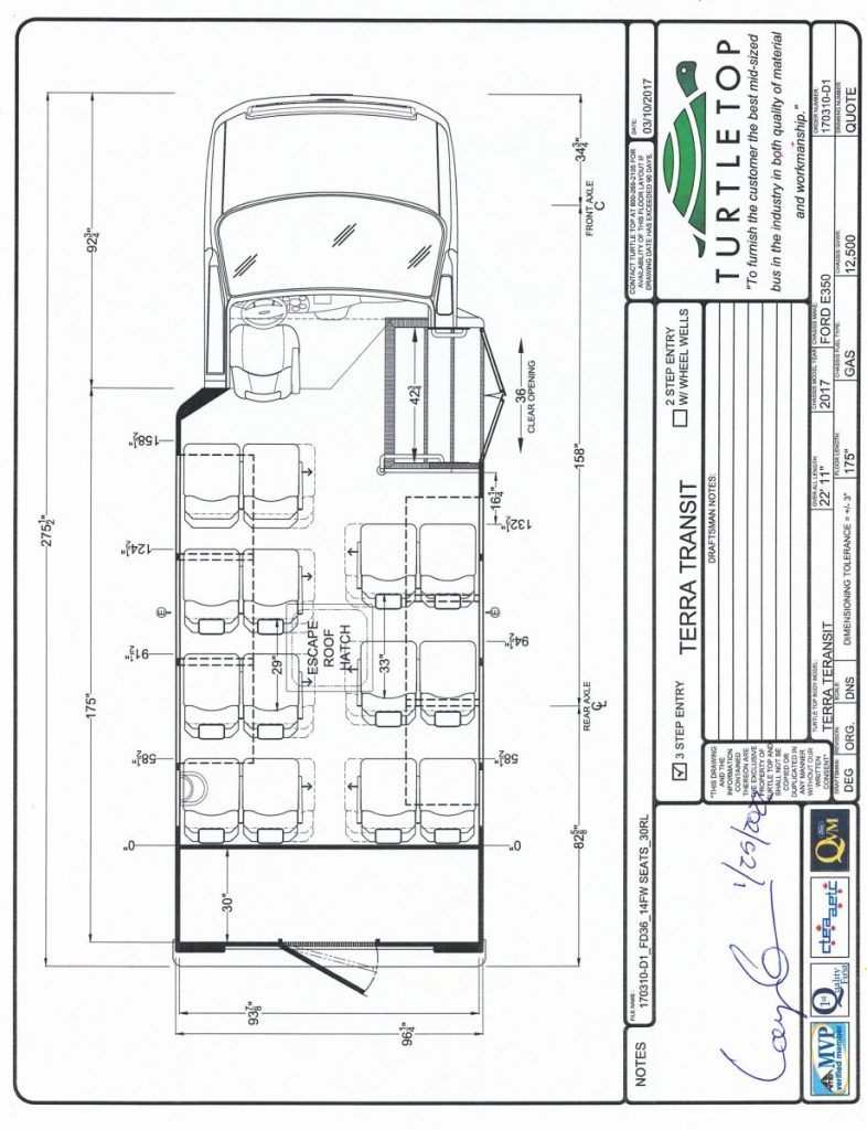 2023 Ford Turtle Top Terra Transit 14 Rear Luggage Shuttle Bus - 22017 ...